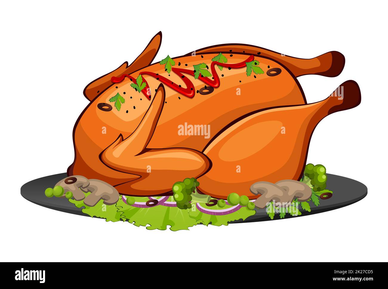 Cartoon Cooked Chicken