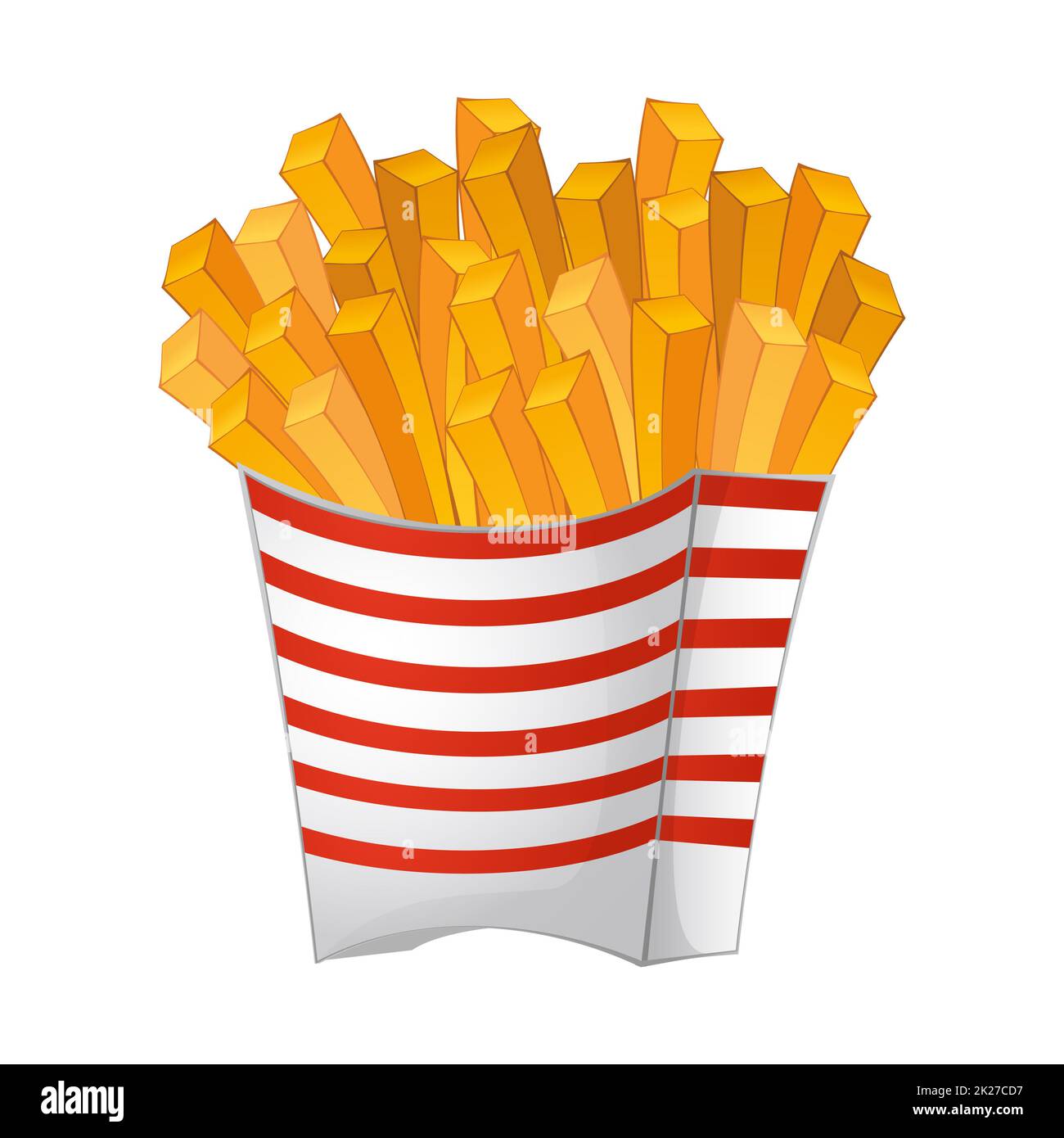 Realistic cooked fresh french fries white background - Vector Stock ...