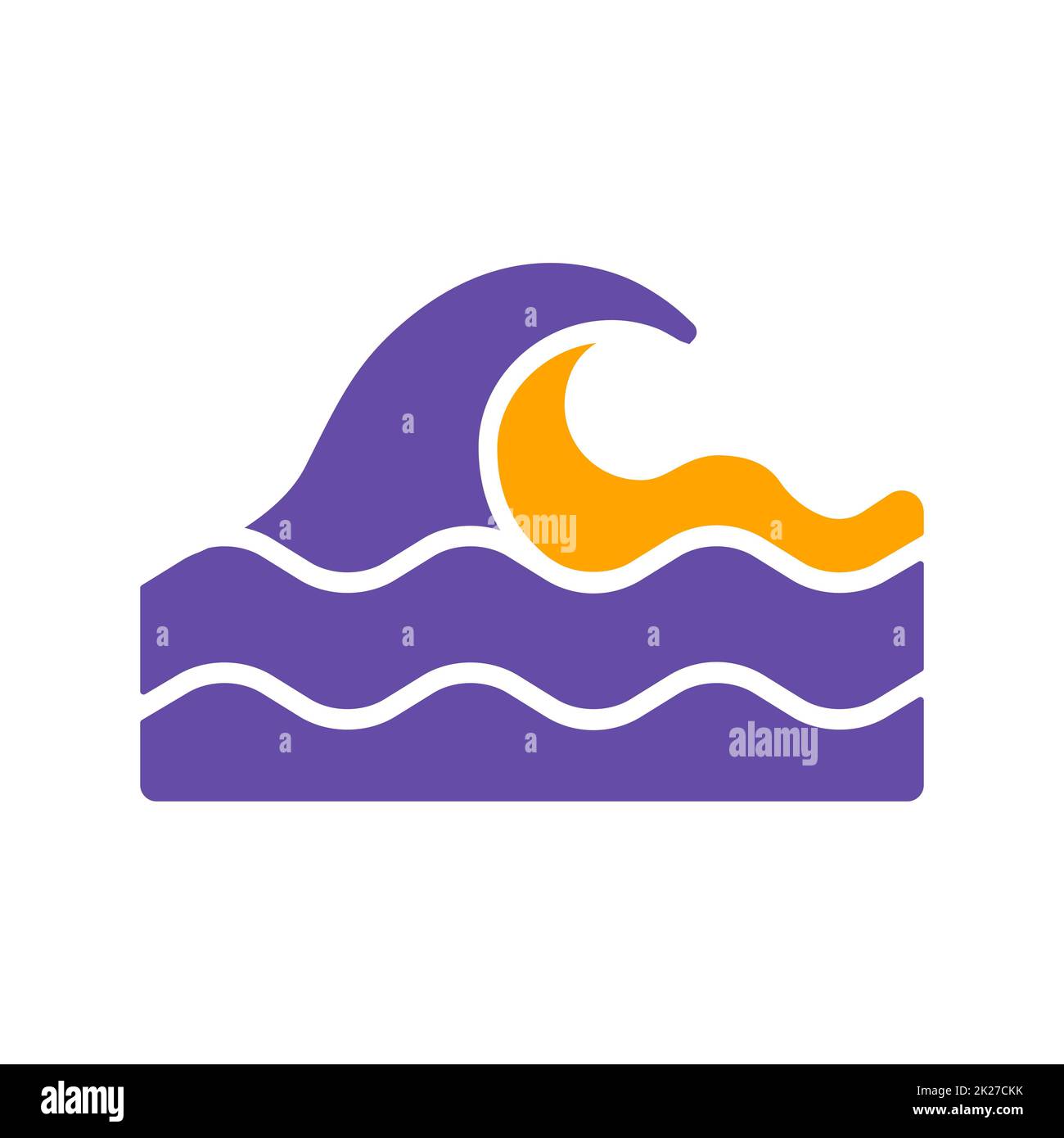 Sea waves vector glyph icon. Nature sign Stock Photo - Alamy