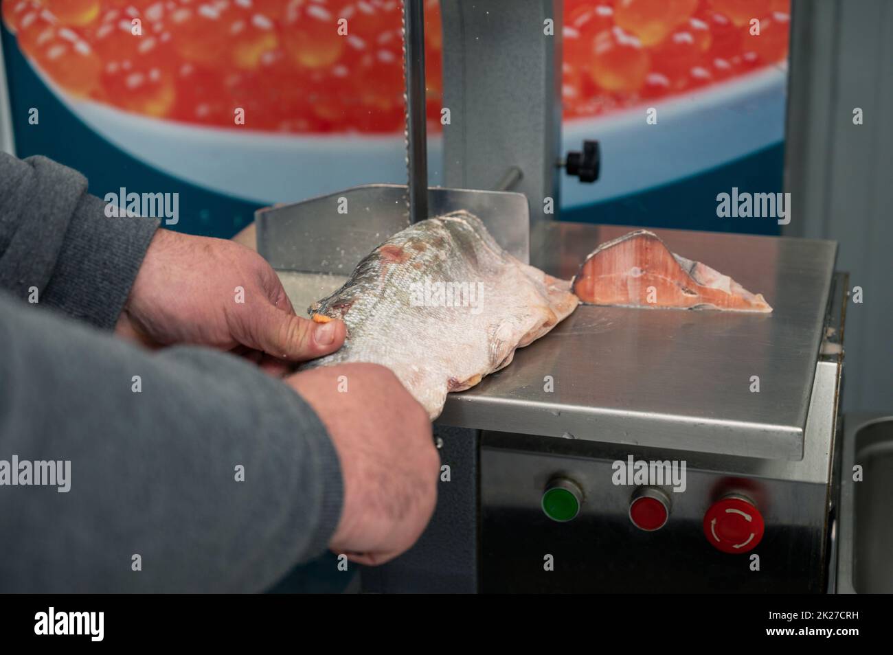 Fish on cutting table hi-res stock photography and images - Alamy