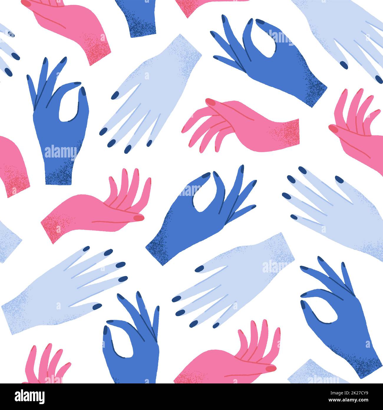 Vector seamless pattern of hands. Mysterious mythical repeat background ...