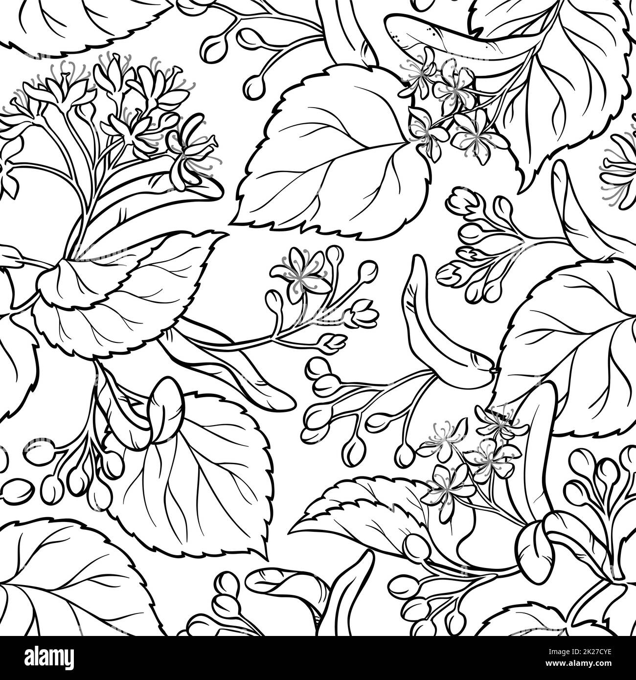 Seamless flower seed pattern Black and White Stock Photos & Images - Alamy