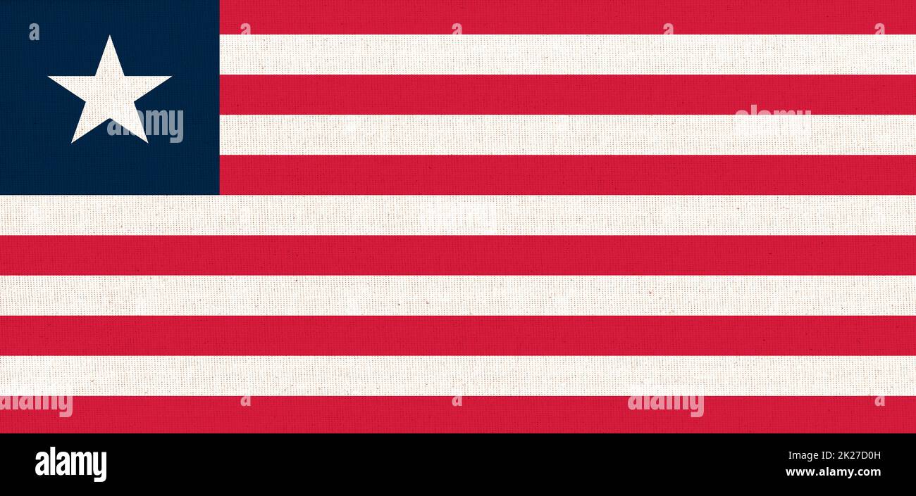 Flag of Liberia. national symbol of Liberia. Fabric Texture Stock Photo ...