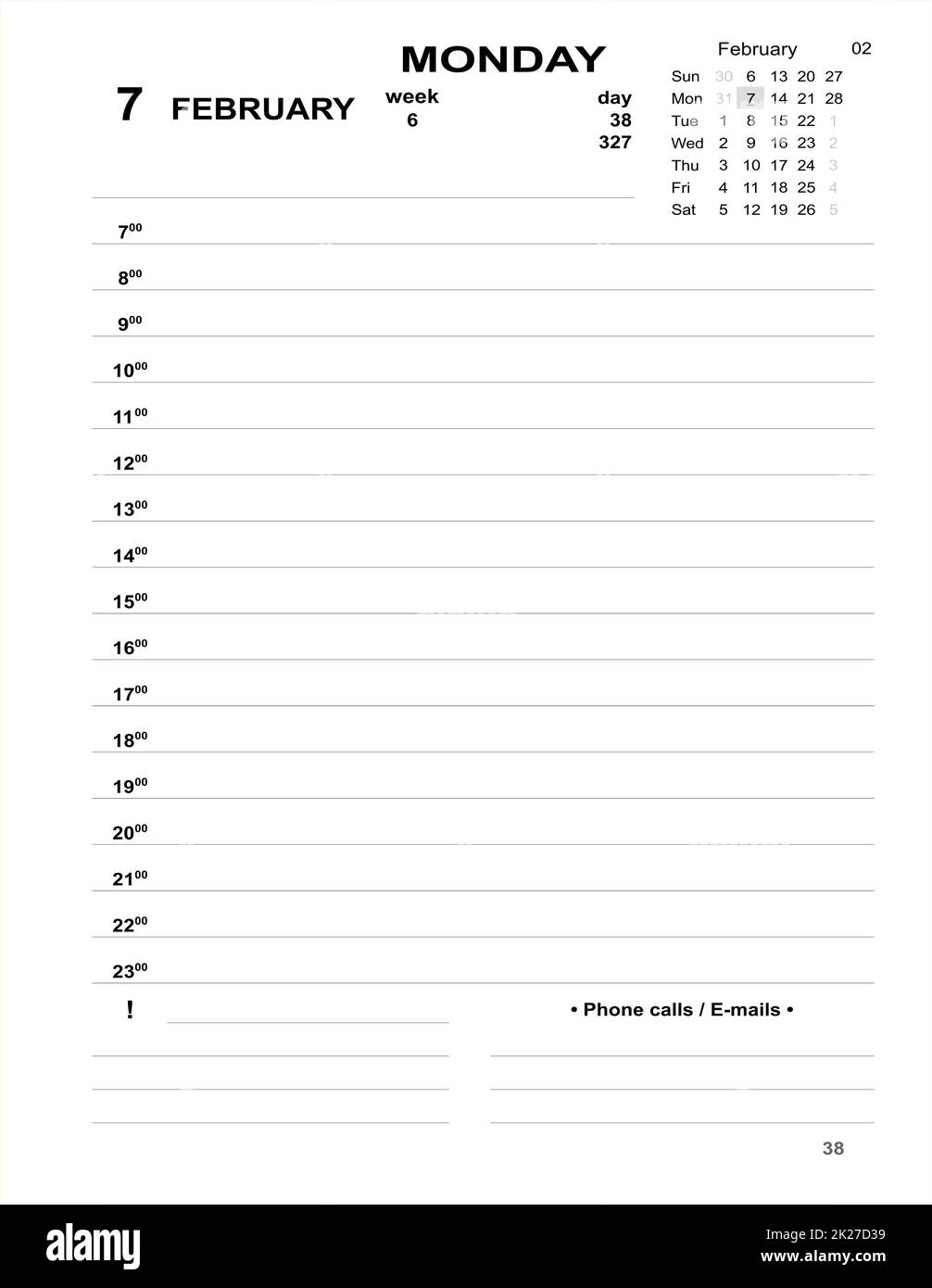 Daily planner for business. February 2022 diary. Calendar 2022 dated ...