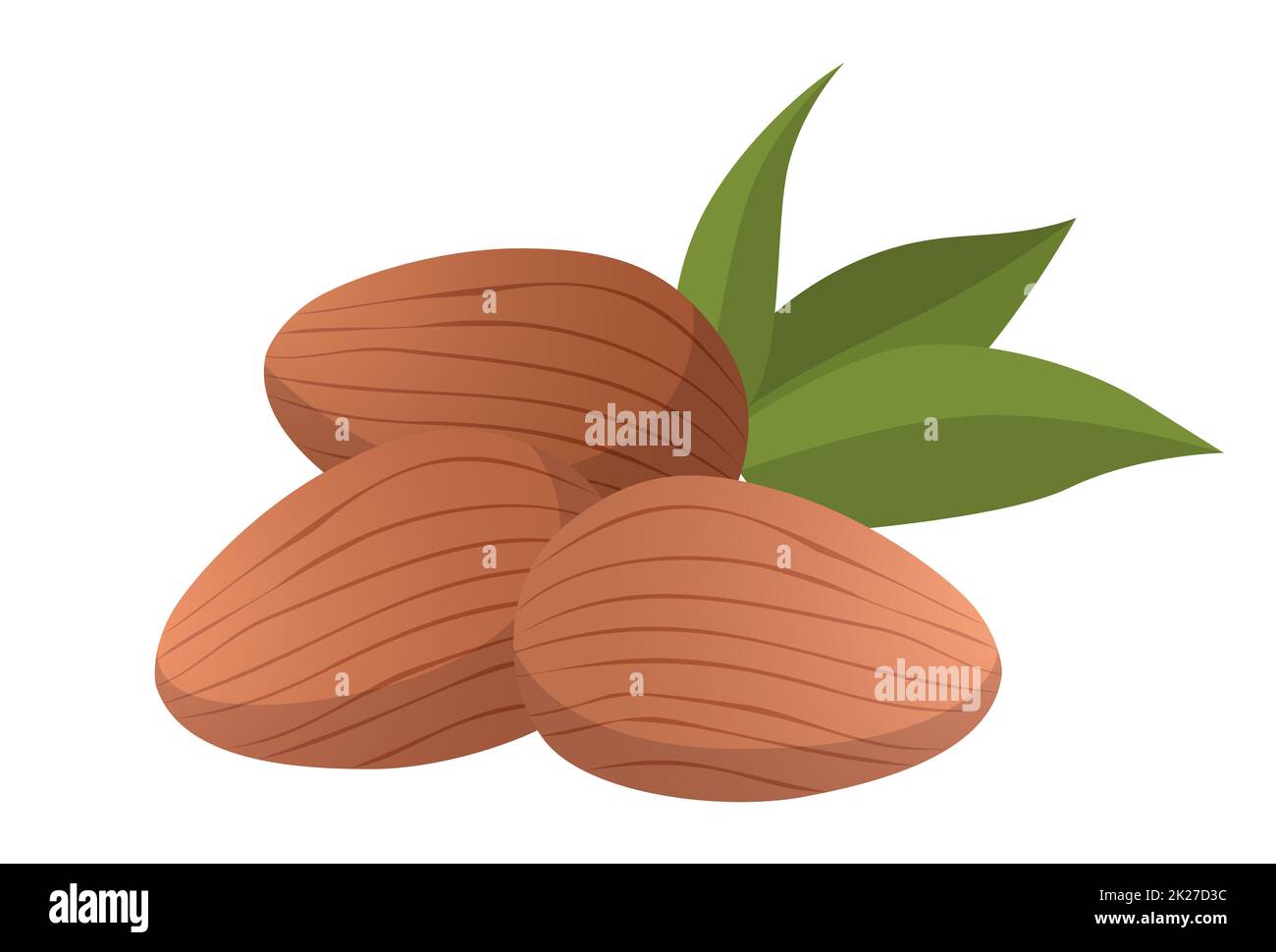 Realistic roasted almonds against white background - Vector Stock Photo ...