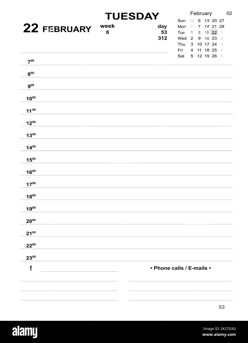 Printable daily planner hi-res stock photography and images - Alamy