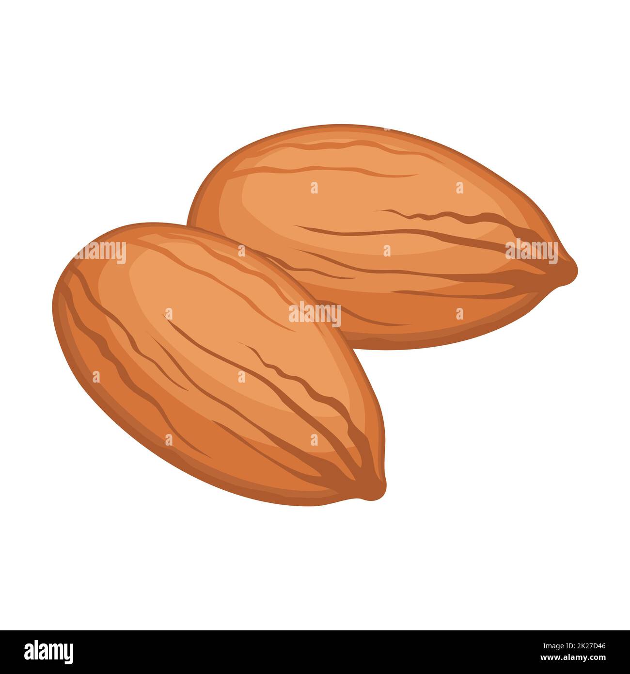 Realistic roasted almonds against white background - Vector Stock Photo ...