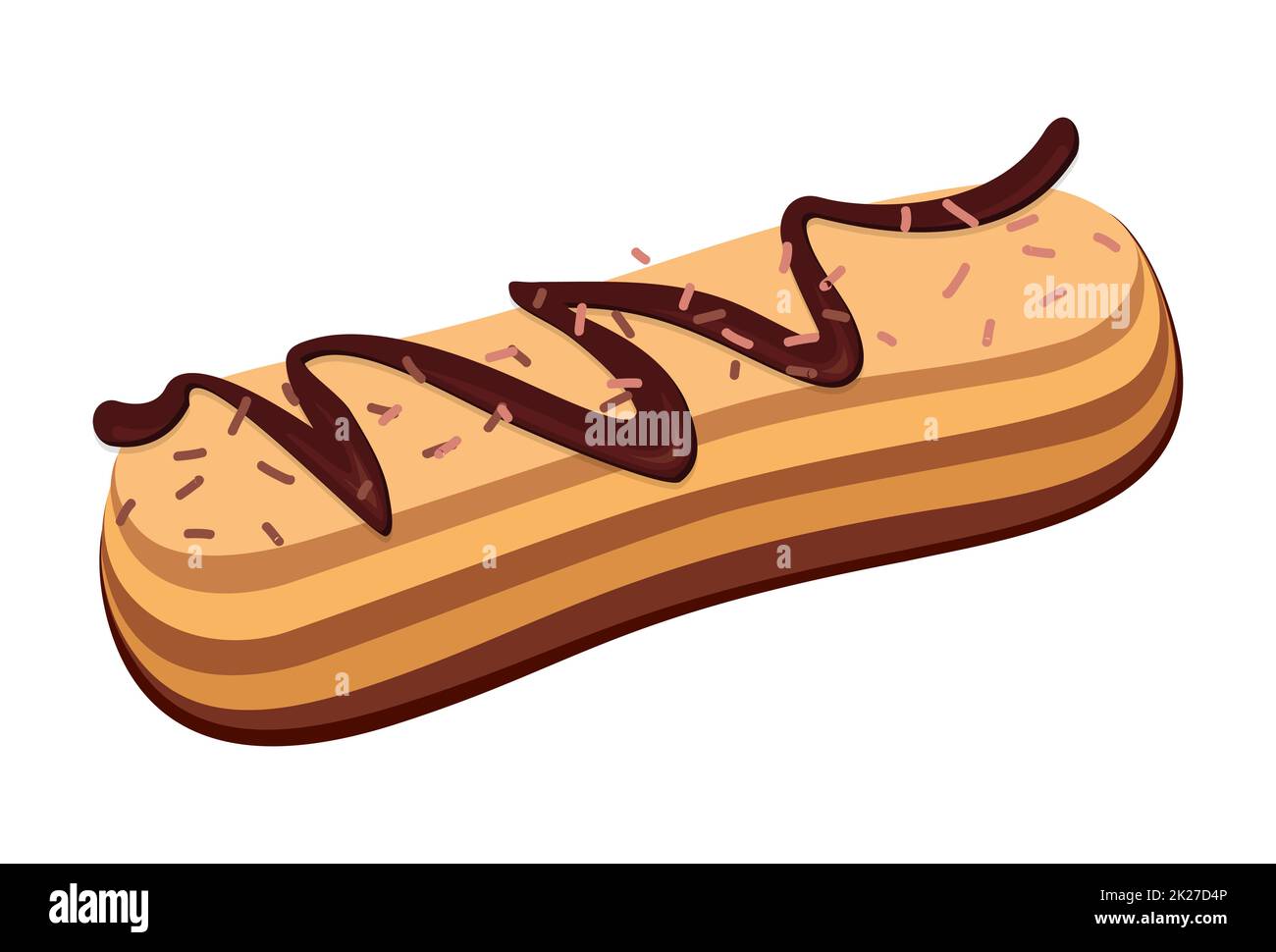 Realistic eclair isolated on white background - Vector Stock Photo - Alamy