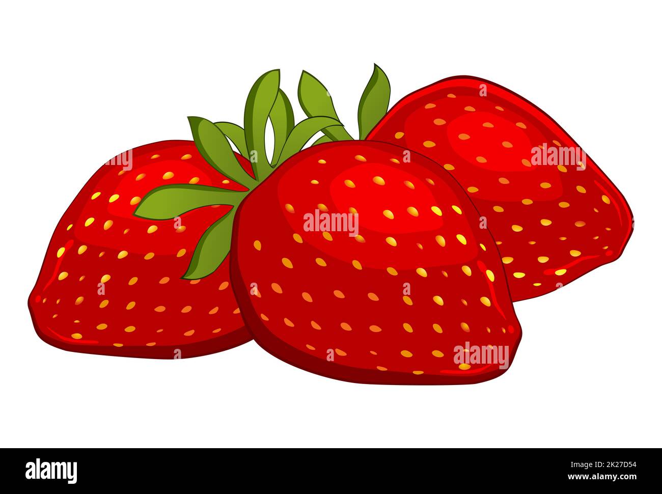 Realistic fresh strawberries against white background - Vector Stock ...