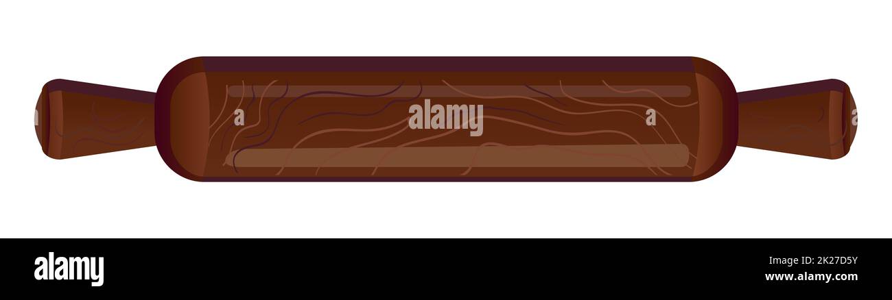 Realistic drawing of a rolling pin on a white background - Vector Stock ...