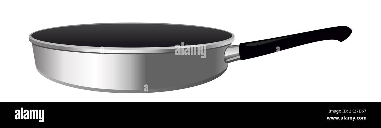 Realistic frying pan on white background - Vector Stock Photo - Alamy