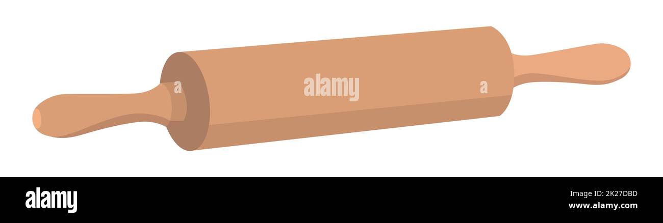 Realistic drawing of a rolling pin on a white background - Vector Stock ...