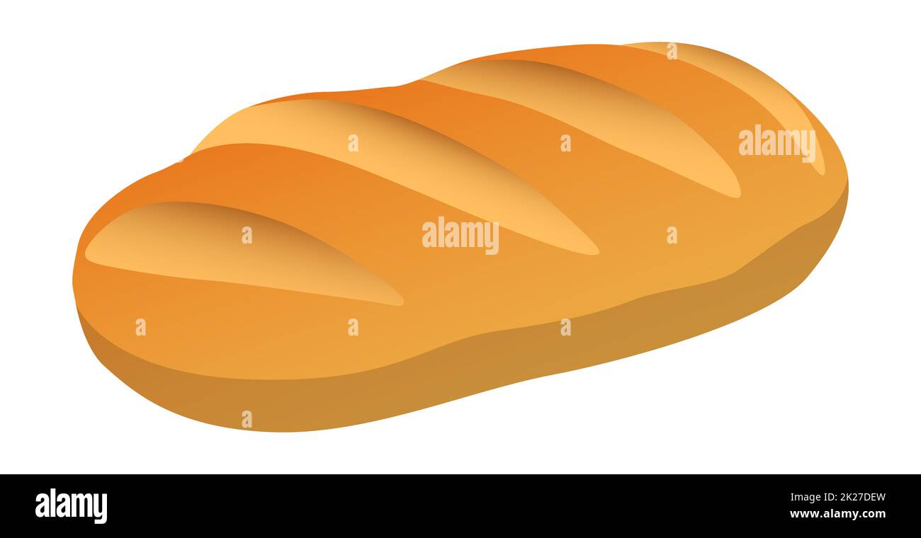 Realistic freshly baked loaf of bread on white background - Vector ...