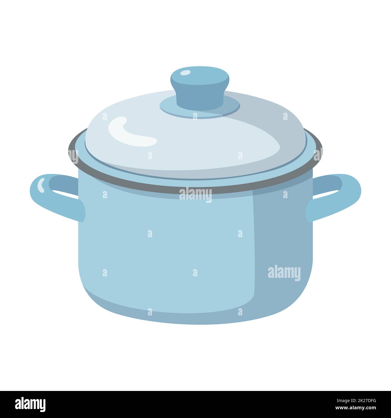 Realistic metal pot with soup white background - Vector Stock Photo - Alamy