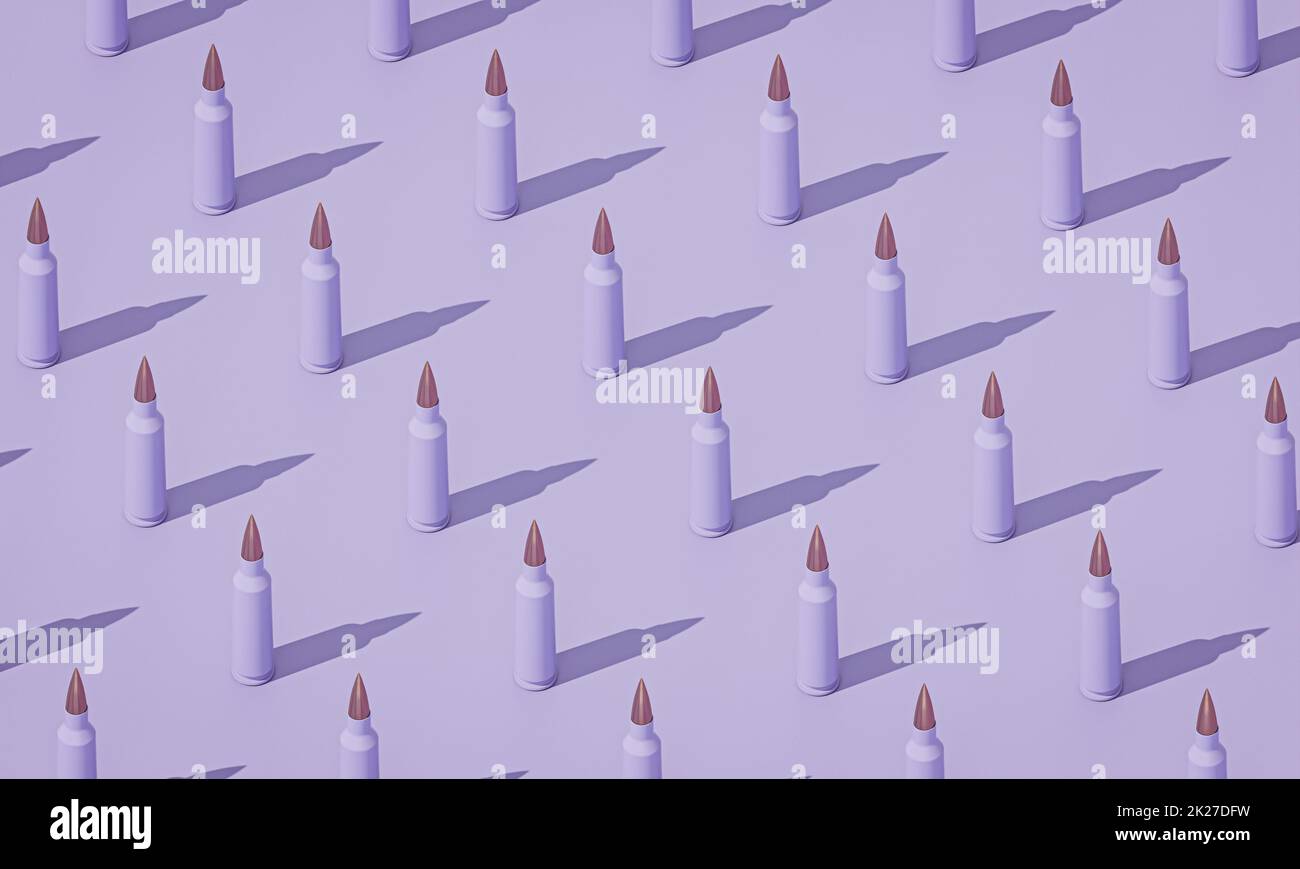 flat lay style background of lilac bullets on same color background ...