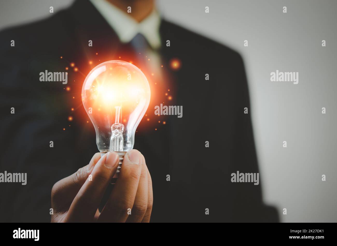 hand holding light bulb ideas Great inspiration and innovation Stock ...