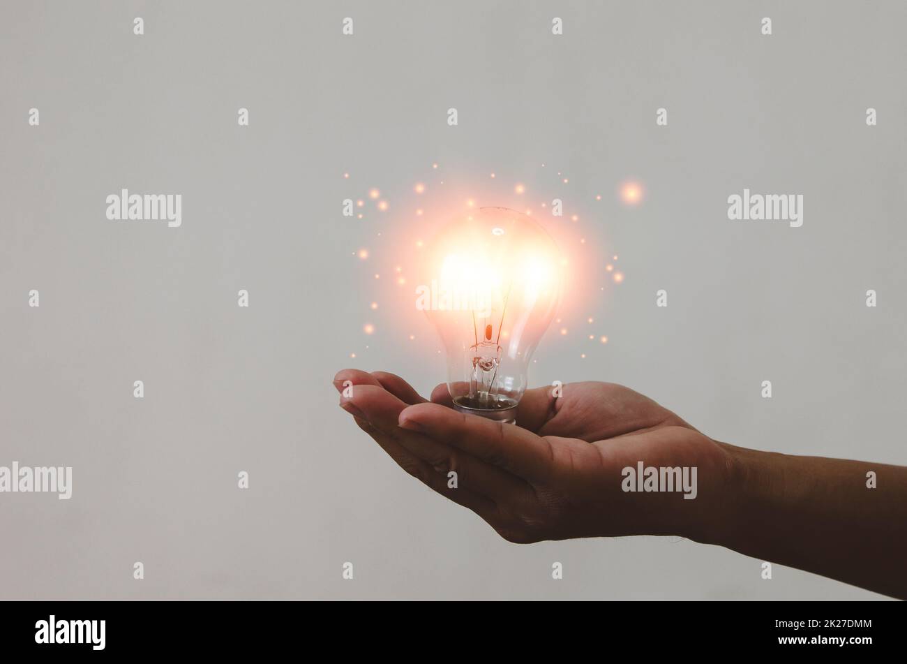 hand holding light bulb ideas Great inspiration and innovation Stock ...