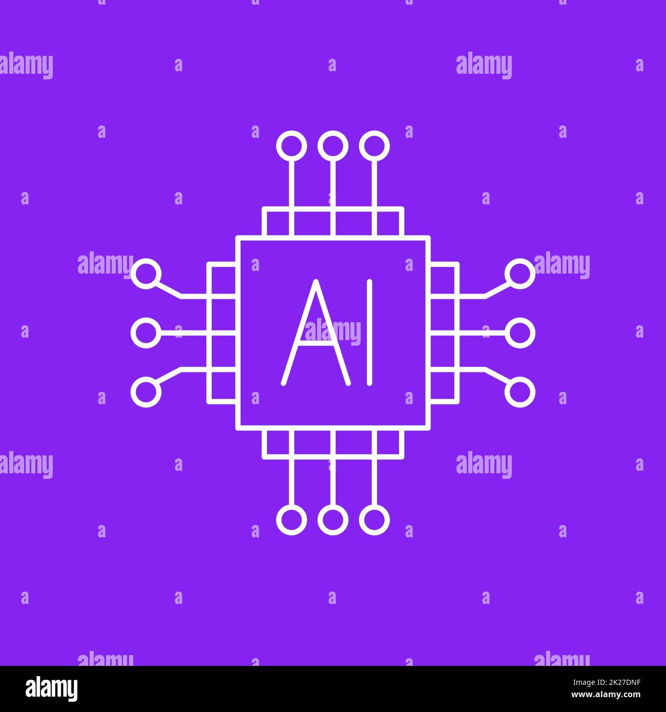 Artificial intelligence and machine learning line icon Stock Photo - Alamy Artificial intelligence and machine learning line icon Stock Photo - Alamy