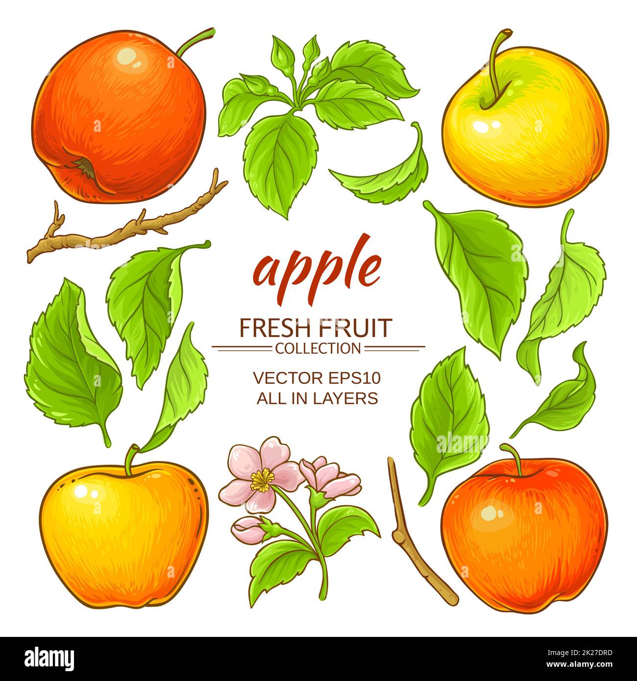 Yellow elements set Cut Out Stock Images & Pictures - Alamy