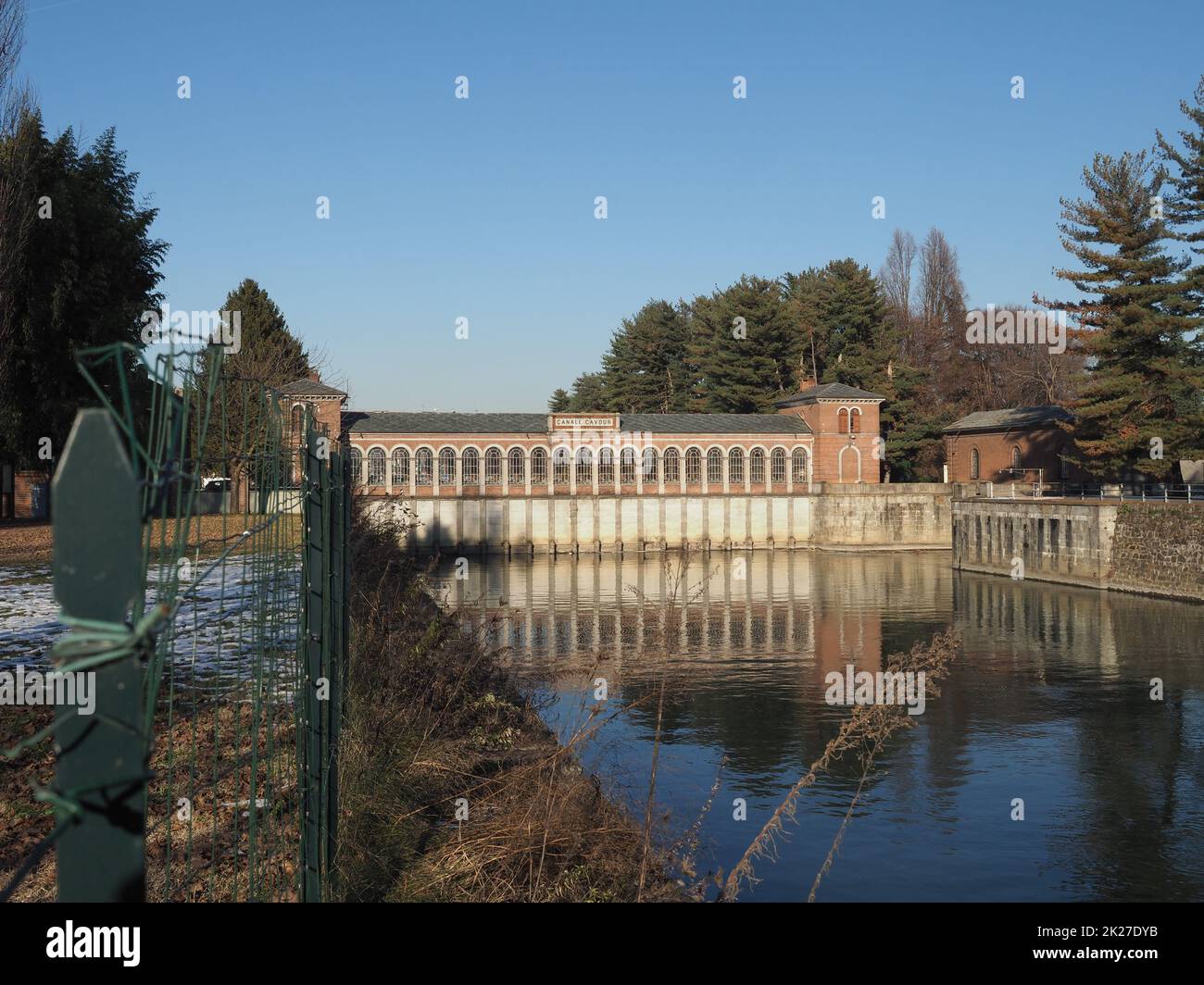 Building at the opening of Canale Cavour canal in Chivasso Stock Photo ...