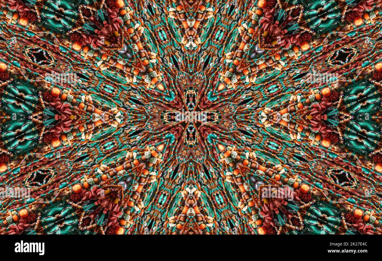 Native American Style Abstract Background Kaliedoscope Beads Stock ...