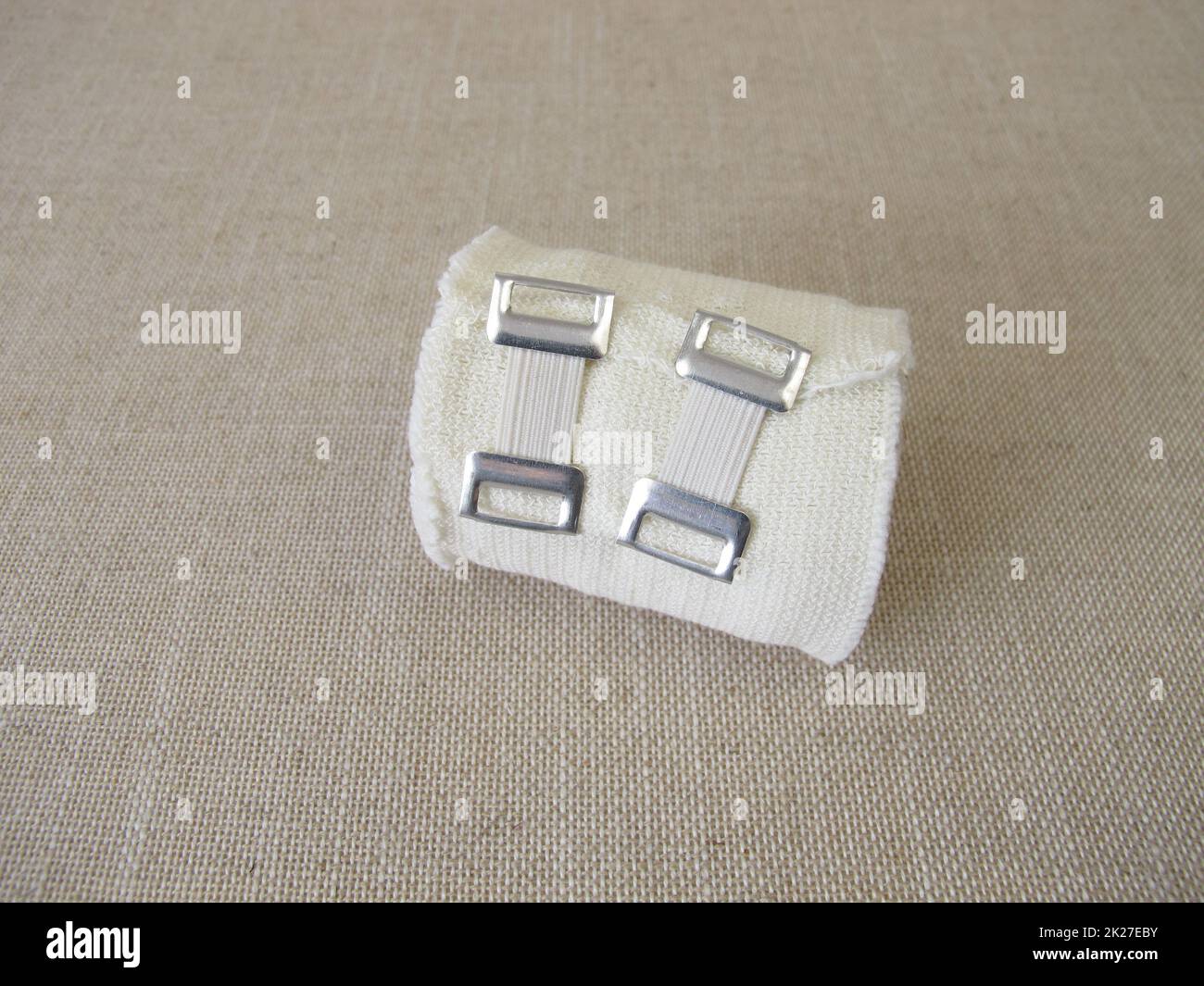 Dressing material, elastic bandage with bandage clamp Stock Photo - Alamy