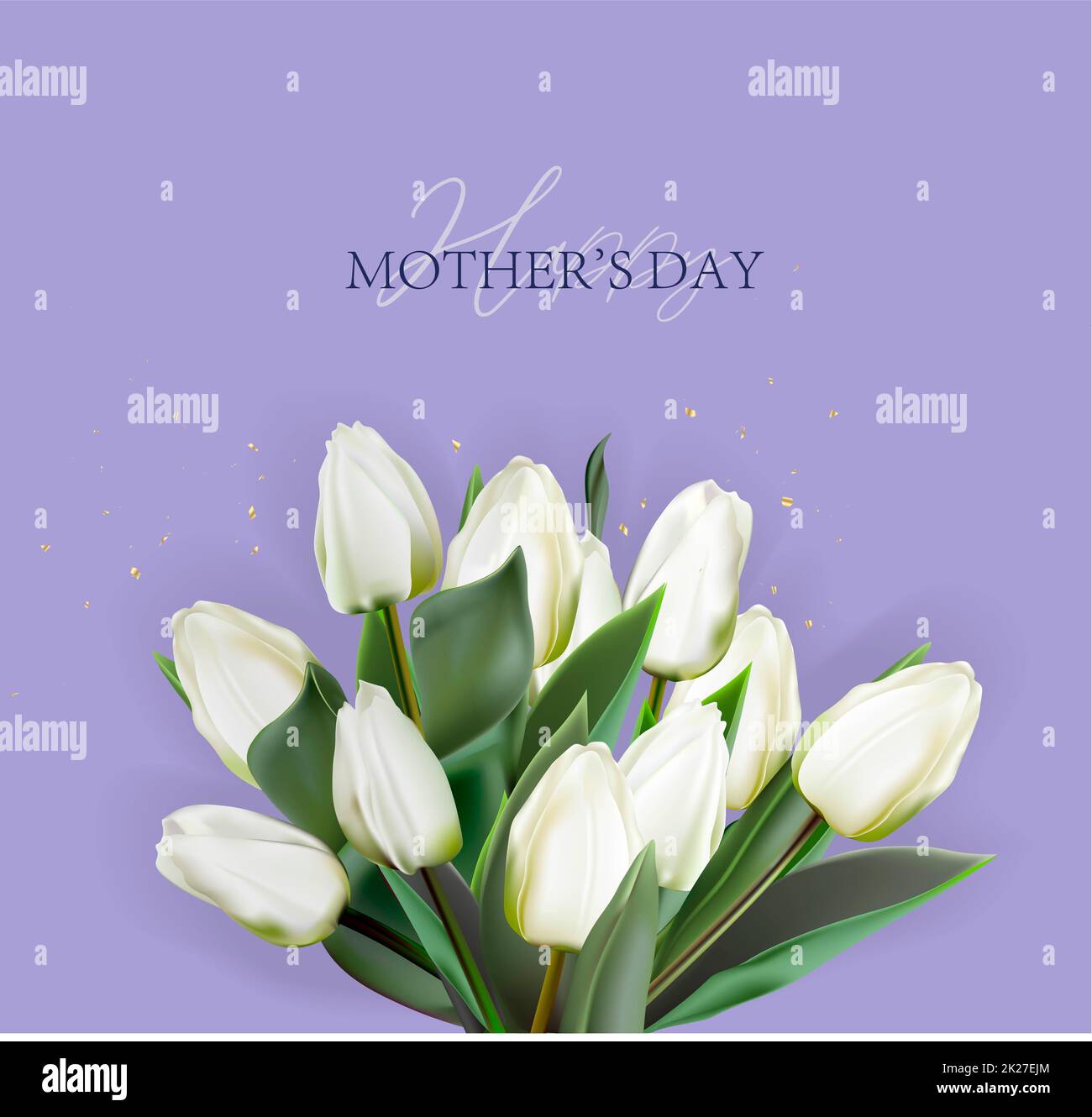 MOTHER'S DAY handwritten text with flowers. Template for poster ...