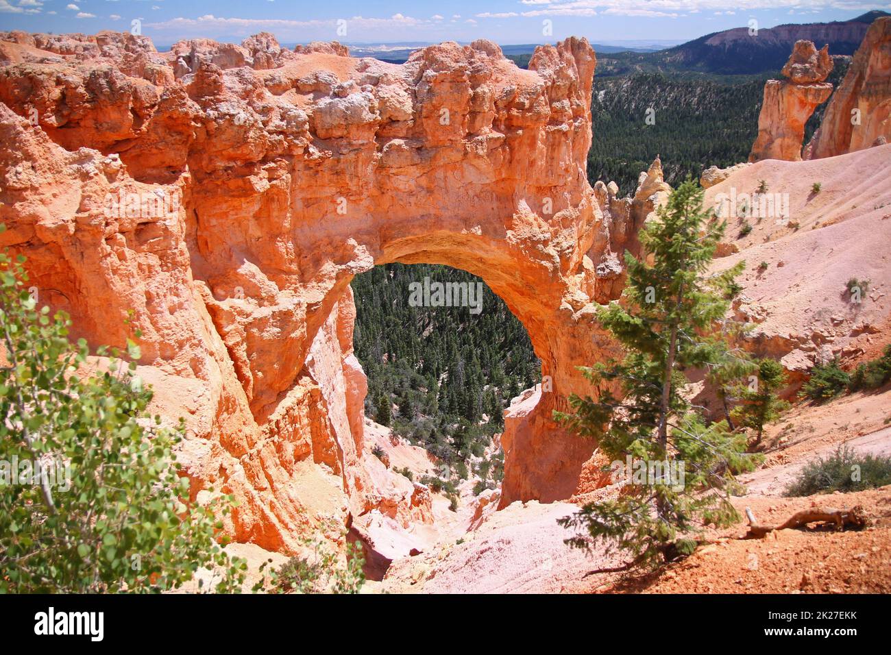 The orange natural bridge in the Bryce Canyon National Park Stock Photo ...