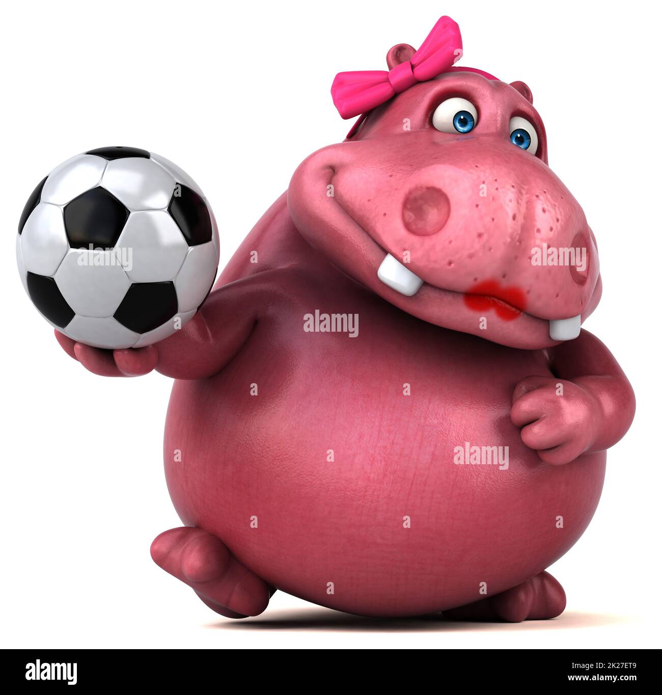 Pink Hippo - 3D Illustration Stock Photo - Alamy