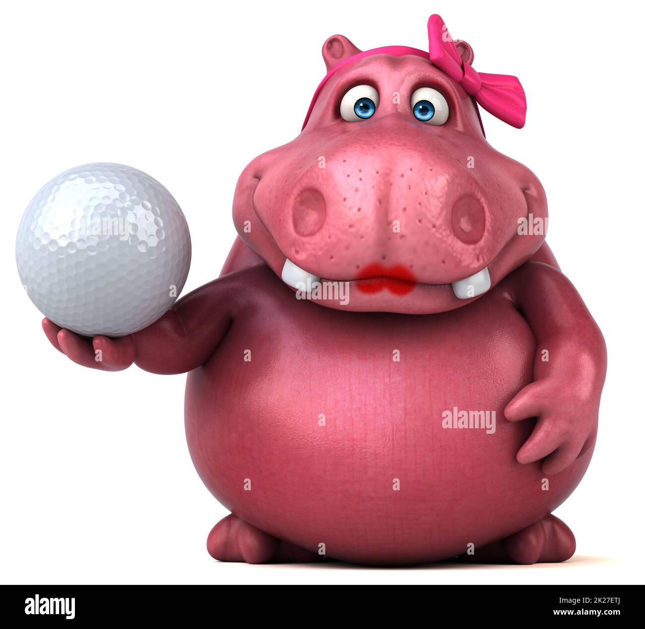 Pink Hippo - 3D Illustration Stock Photo - Alamy