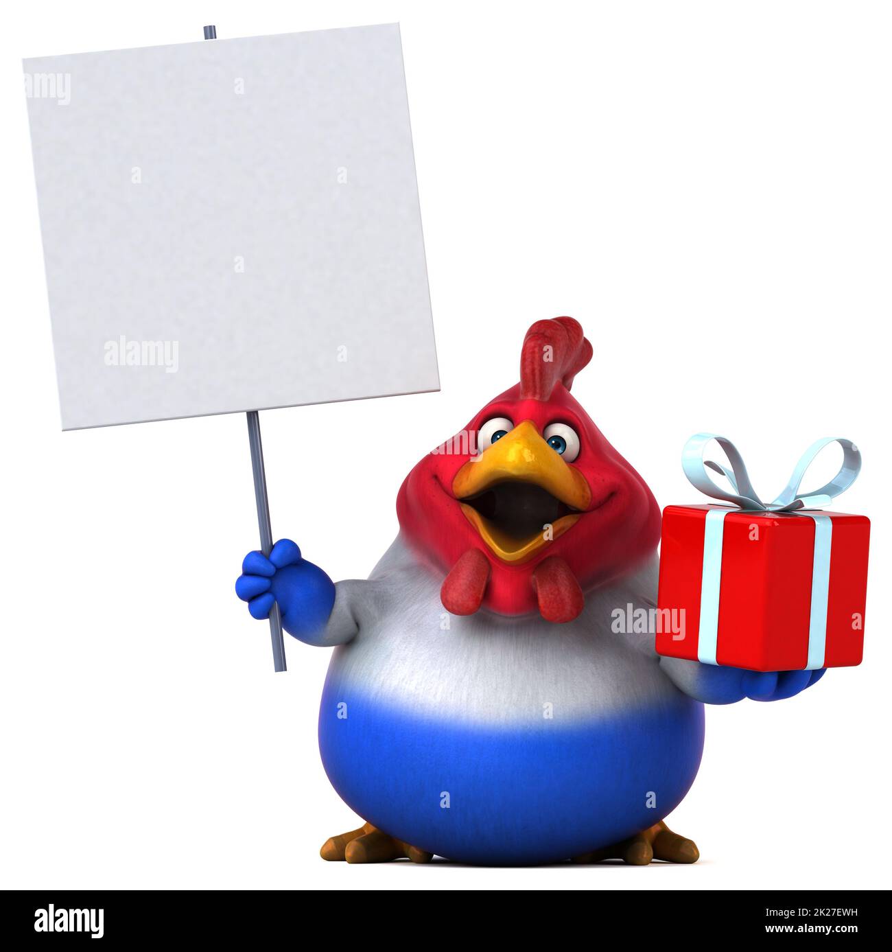 Fun chicken - 3D Illustration Stock Photo - Alamy