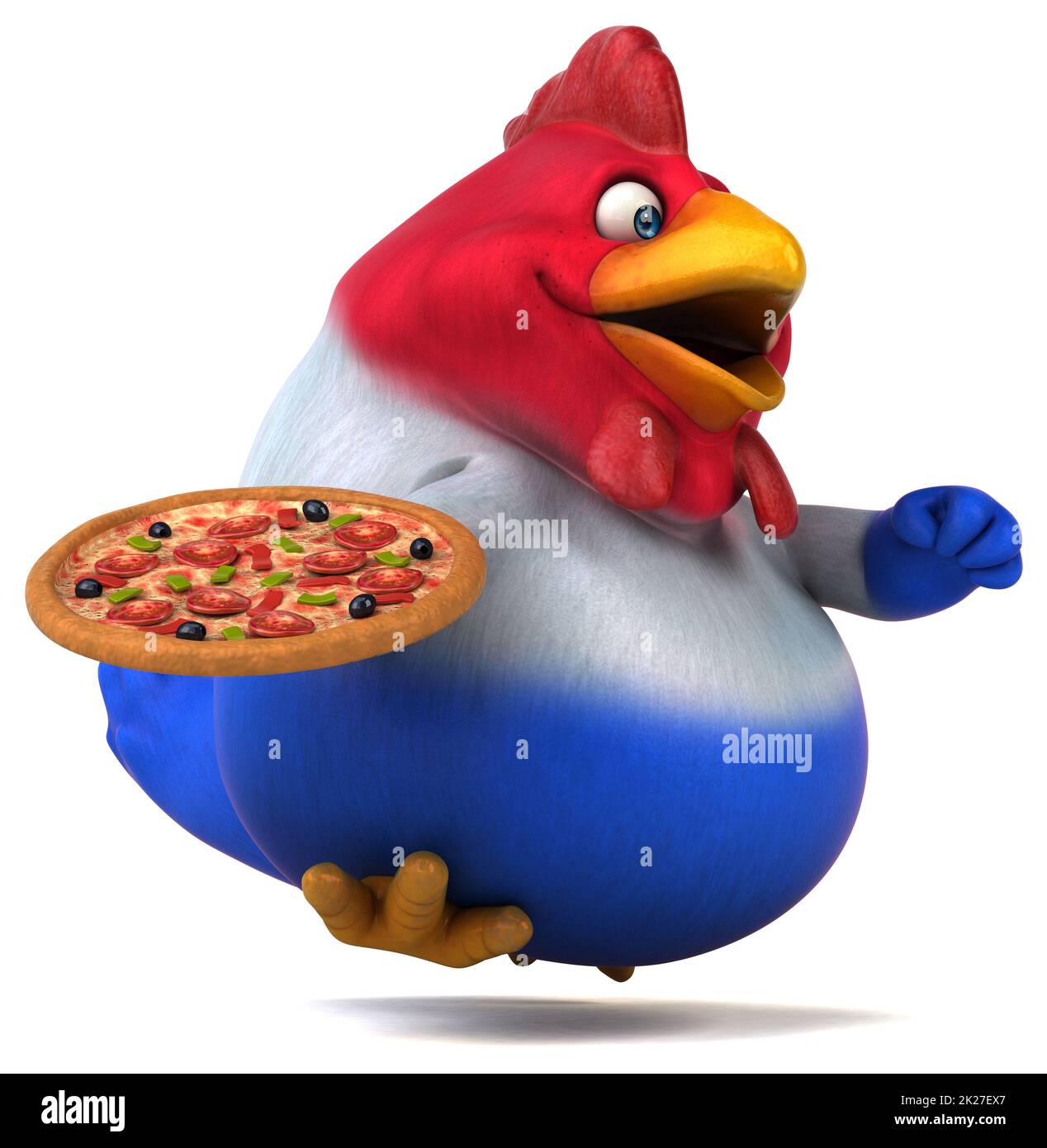 Fun chicken - 3D Illustration Stock Photo - Alamy