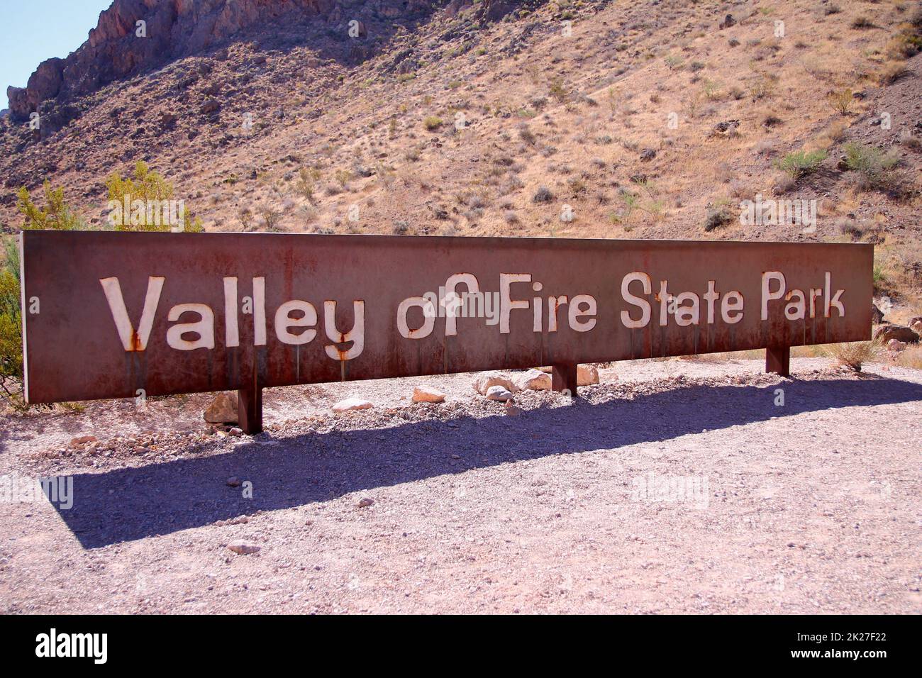 The old and rust Valley of Fire State Park in the Nevada desert Stock ...