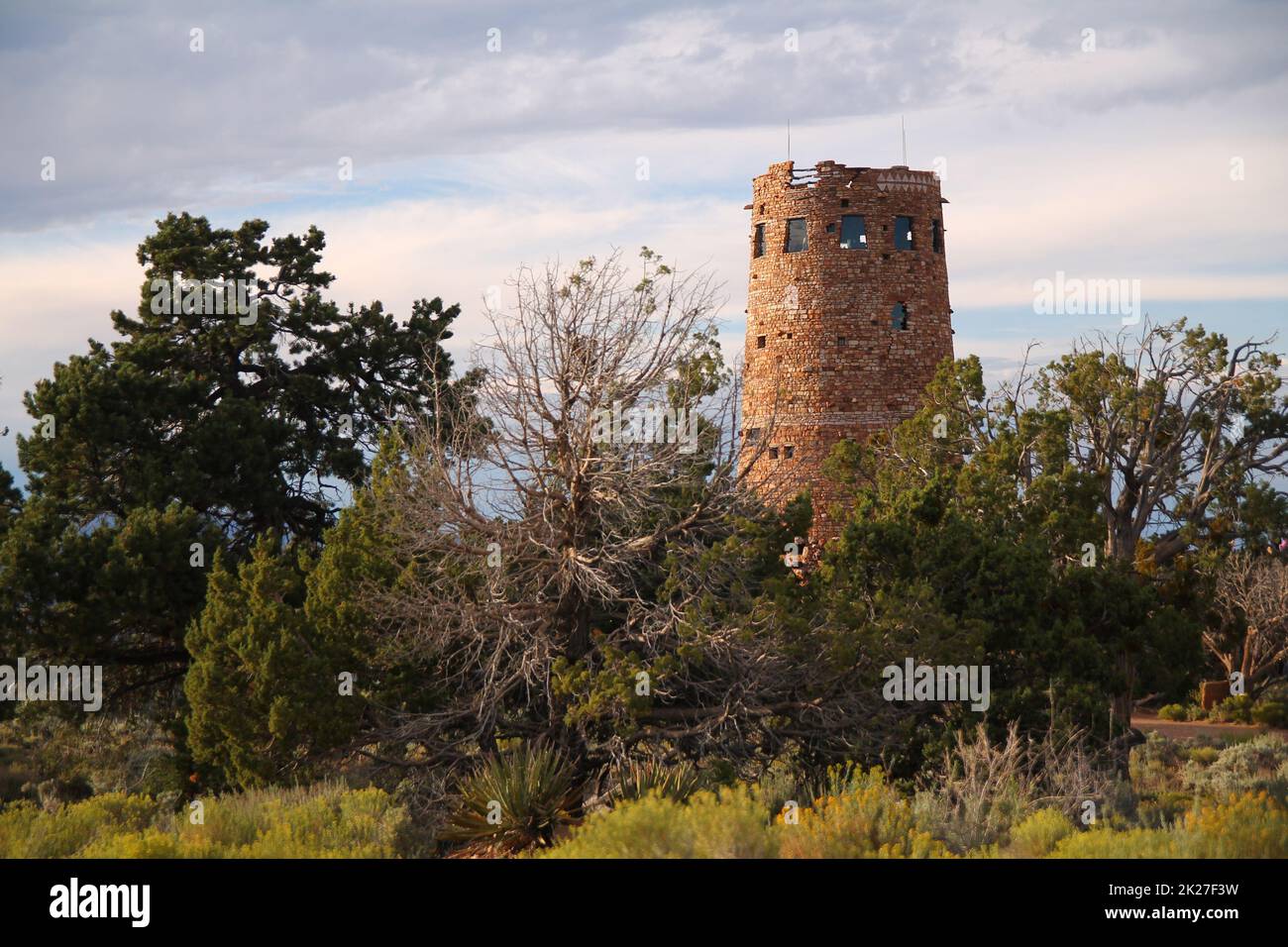 The historical Grand Canyon National Park tower as view point Stock ...