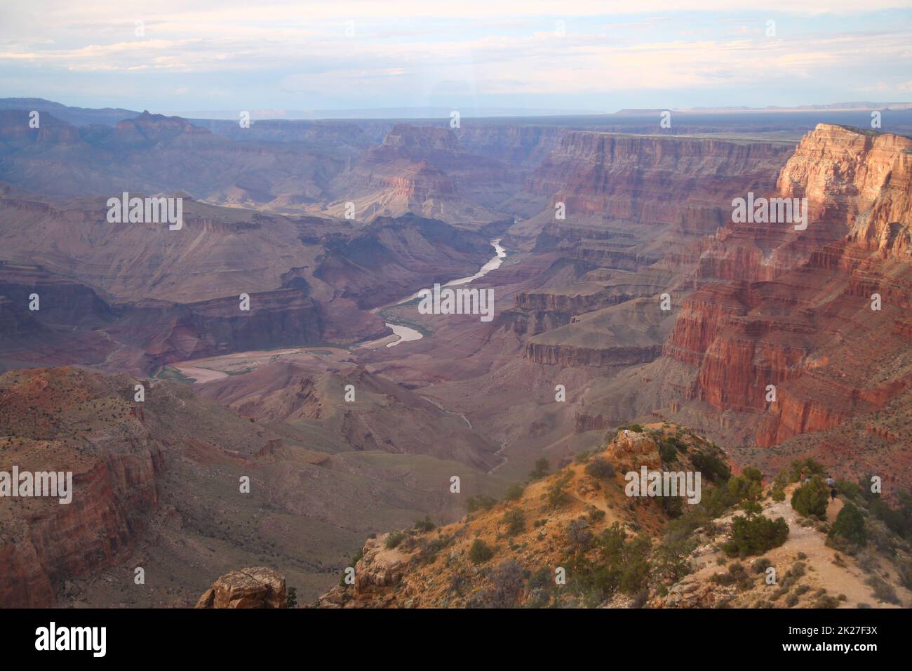 The far Colorado river flowing in the middle of the Grand Canyon ...