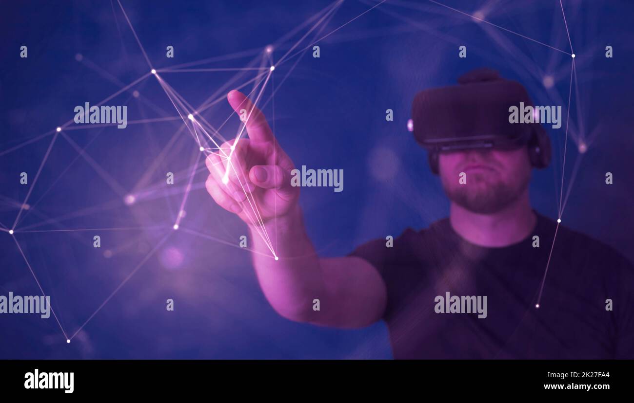 Metaverse Technology concept. Virtual augmented reality on social ...
