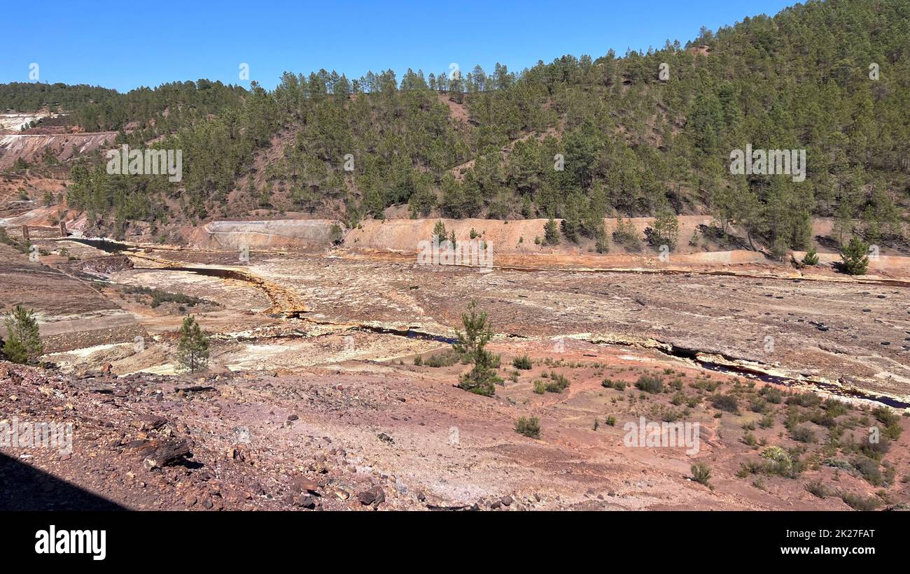 Riverbed of the Riotinto river in the mining area of Huelva Stock Photo ...
