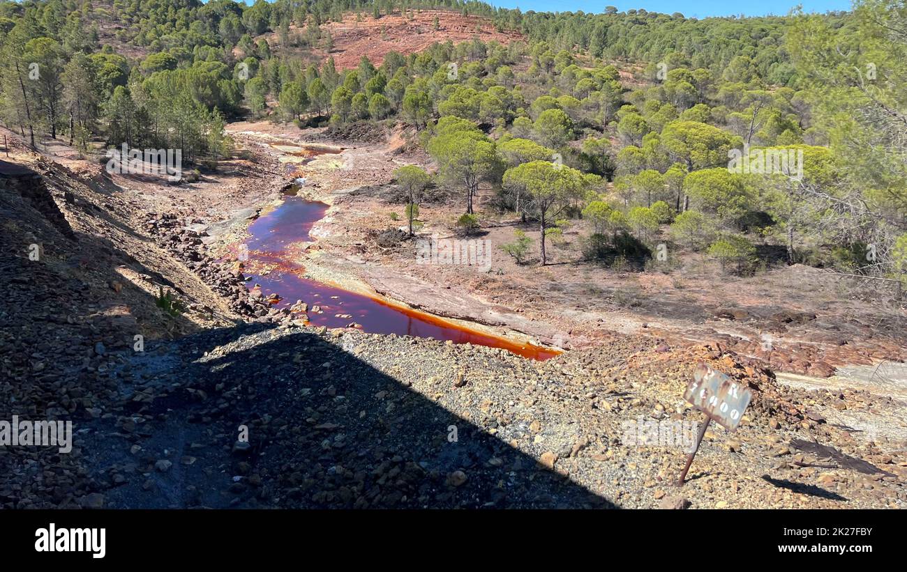Riverbed of the Riotinto river in the mining area of Huelva Stock Photo ...