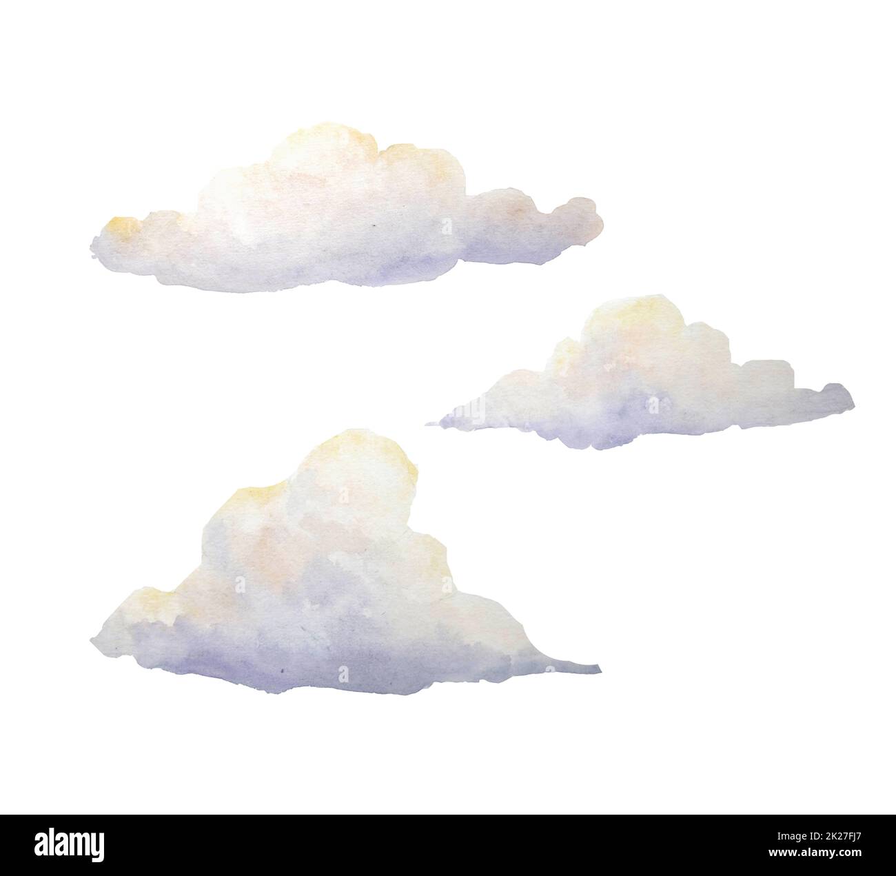 Watercolor illustration of clouds isolated Stock Photo - Alamy