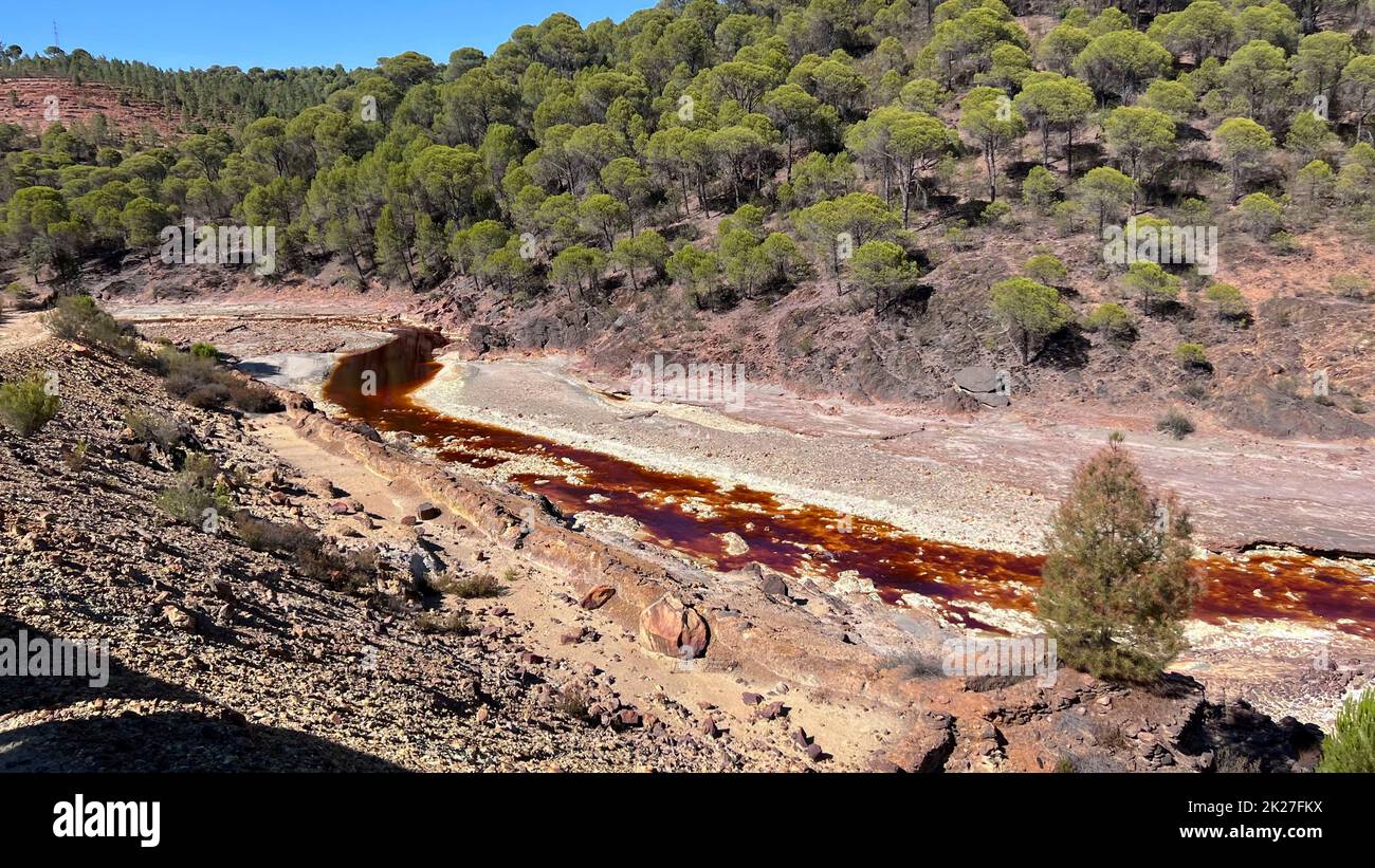 Riverbed of the Riotinto river in the mining area of Huelva Stock Photo ...