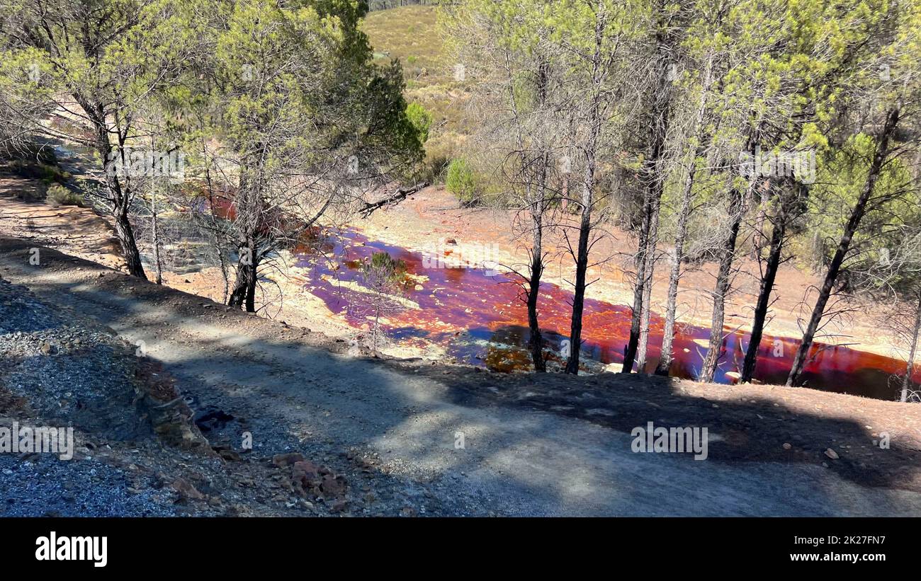 Riverbed of the Riotinto river in the mining area of Huelva Stock Photo ...