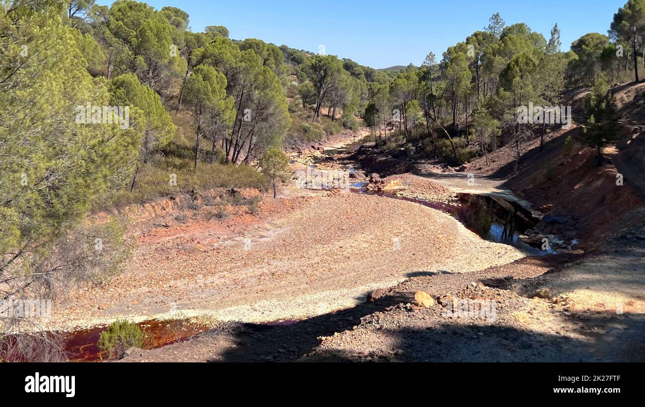 Riverbed of the Riotinto river in the mining area of Huelva Stock Photo ...