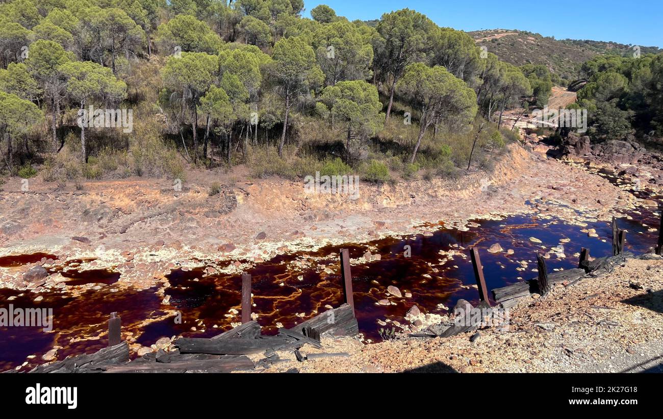 Riverbed of the Riotinto river in the mining area of Huelva Stock Photo ...