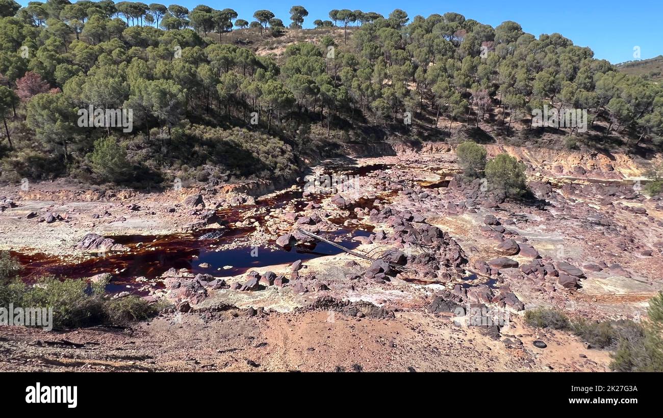 Riverbed of the Riotinto river in the mining area of Huelva Stock Photo ...