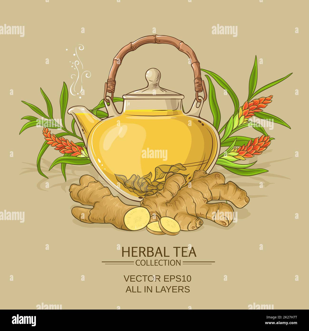 ginger tea illustration Stock Photo - Alamy