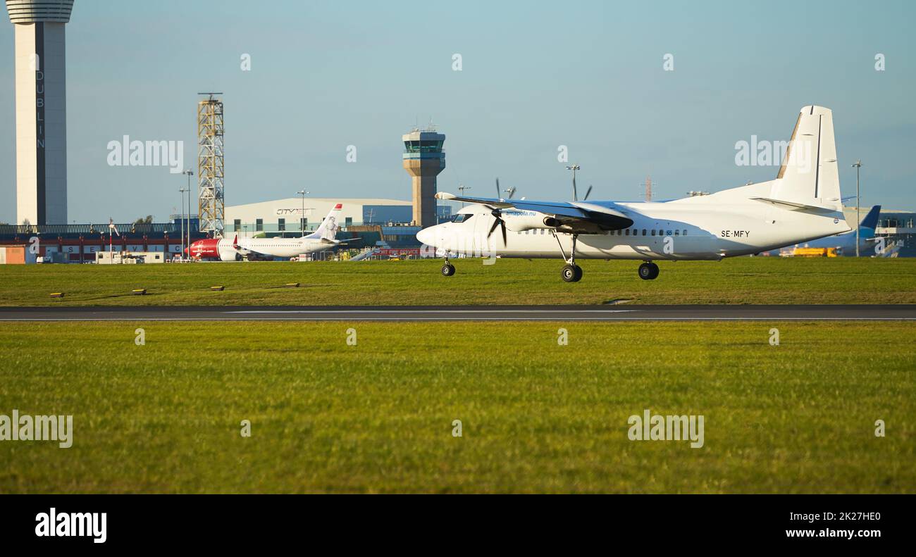 Dubli, Ireland - 10.11.2021: Ryanair airplane on the Dublin airport ...