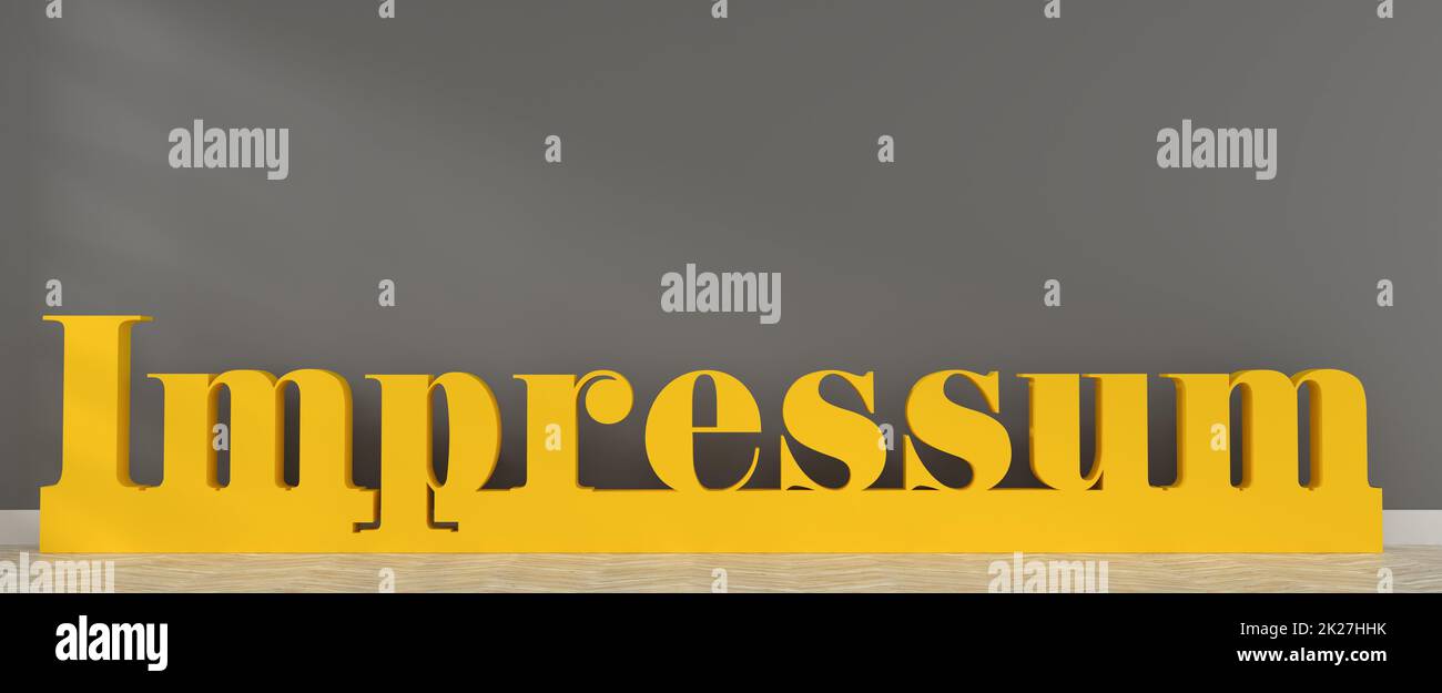 Yellow German word imprint in a grey room Stock Photo - Alamy