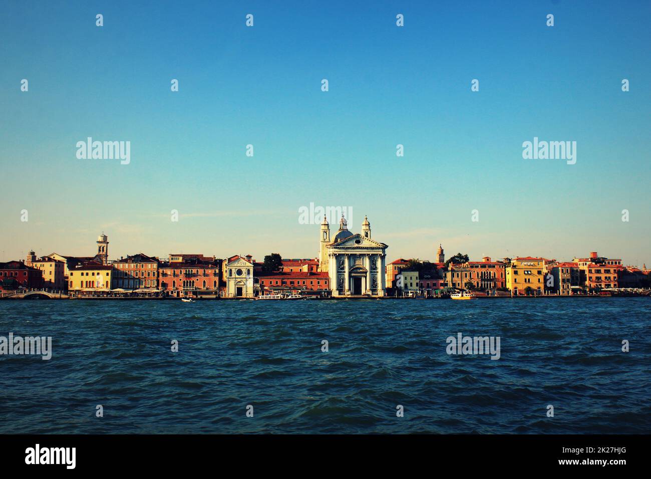 View on the lagoon of Venice with church Santa Maria del Rosario dei ...