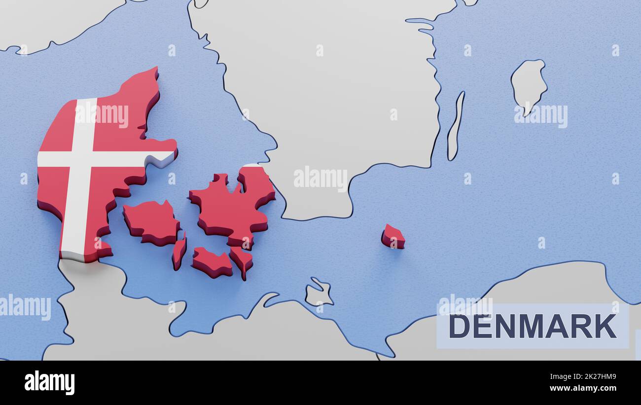 Denmark flag map hi-res stock photography and images - Alamy