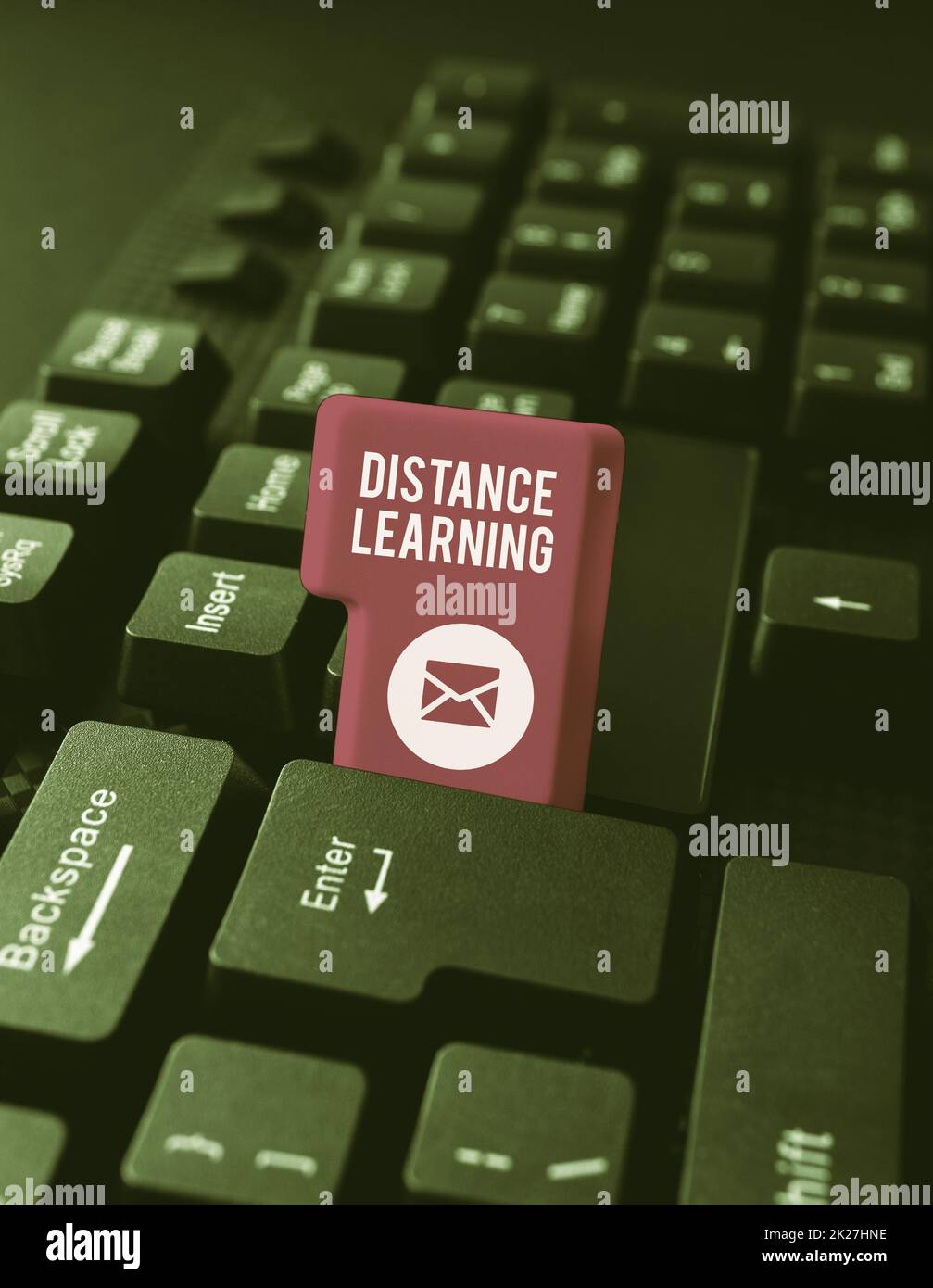 Sign displaying Distance Learning. Word Written on educational lectures ...